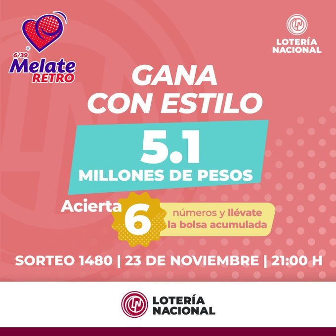 Resultados del Melate Retro hoy: números ganadores sorteo 1480 sábado ...