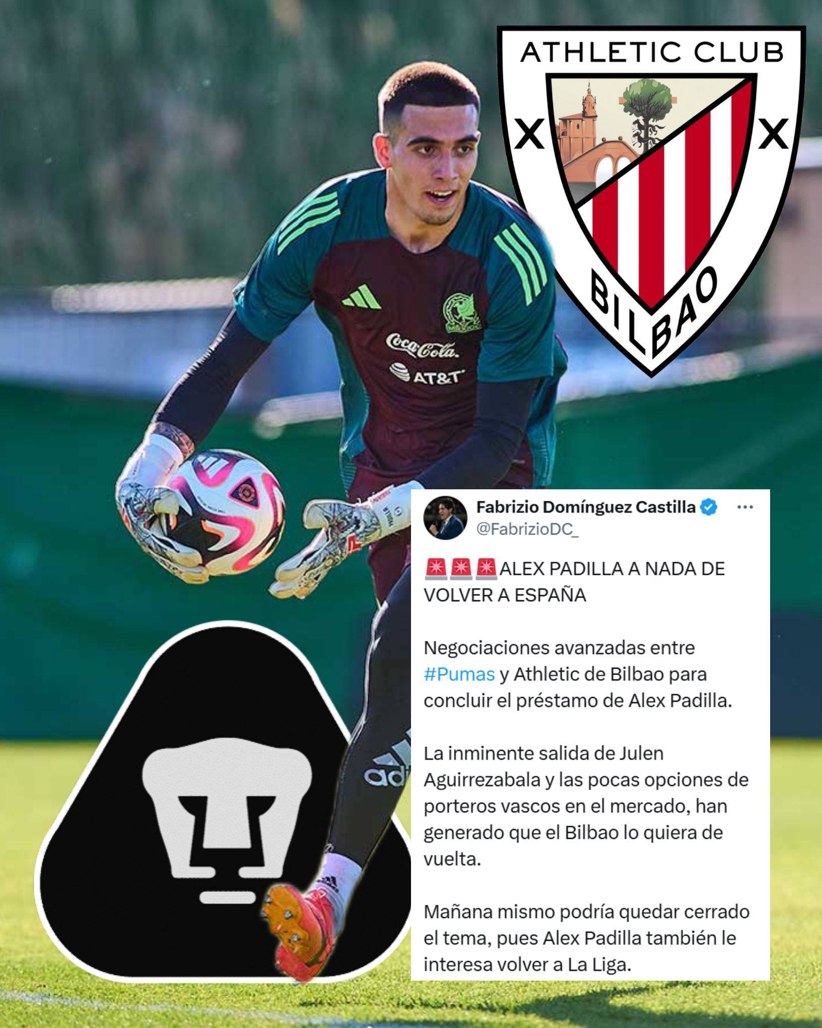 Liga MX 2025: Athletic Club, cerca de dejar a Pumas sin Alex Padilla ...