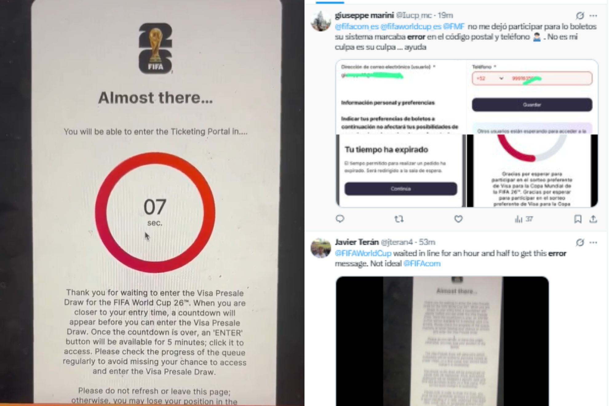 Estallan quejas por error en página de FIFA durante Sorteo Fase 1 para Mundial 2026 | MARCA México