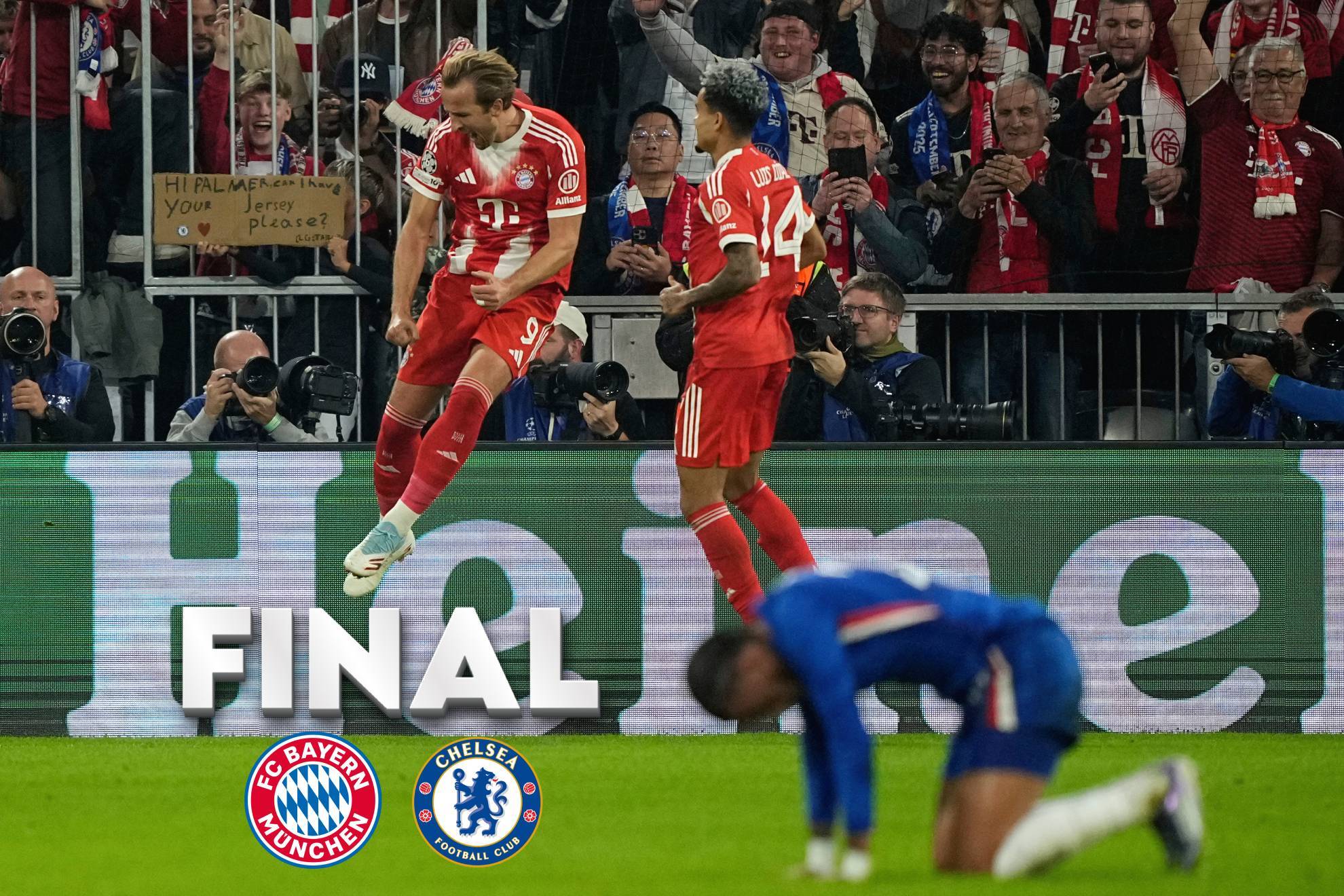 Resultado Bayern Munich vs Chelsea: Harry Kane apaga la fiesta de Cole Palmer en Champions ...